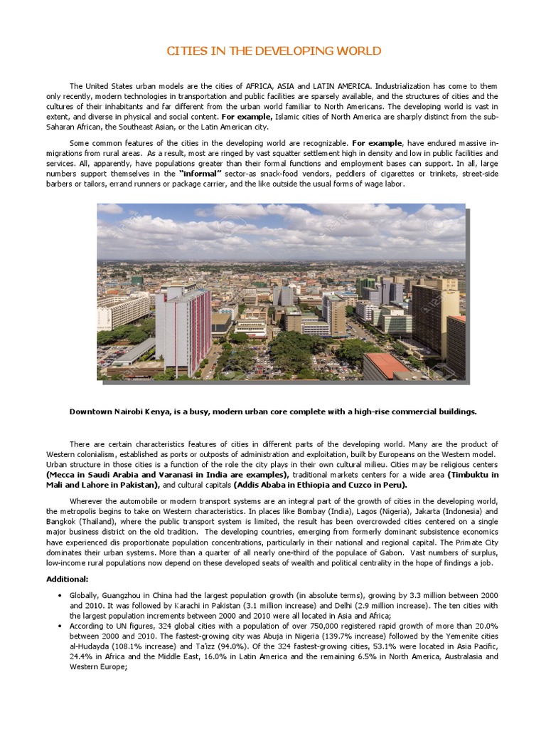 Cities-In-The-Developing-World 1 | PDF | Urbanization | Latin America
