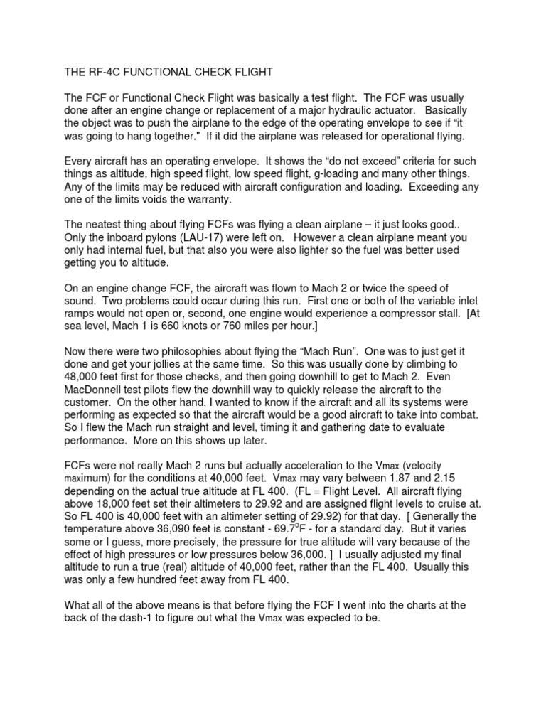 The RF-4C Functional Check Flight | PDF | Instrument Flight Rules ...