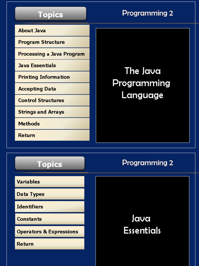 The Java Programming Language: Topics | Download Free PDF | Array Data Structure | Java ...
