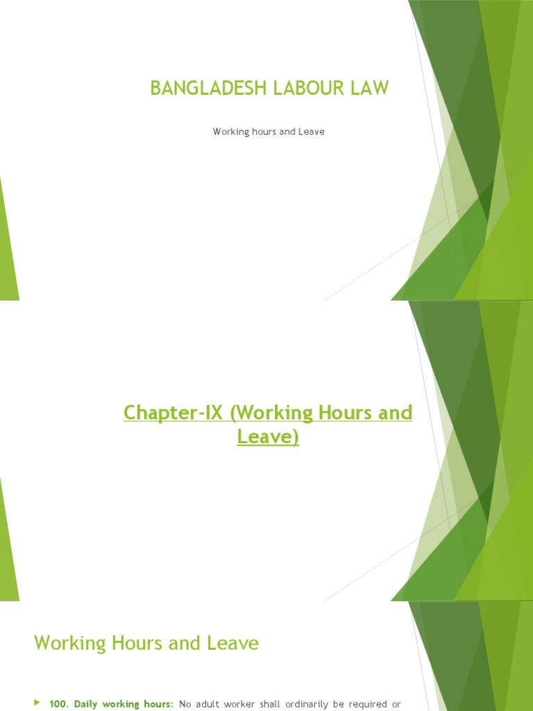 Lec-04, Working Hrs and Leave | PDF | Working Time | Overtime