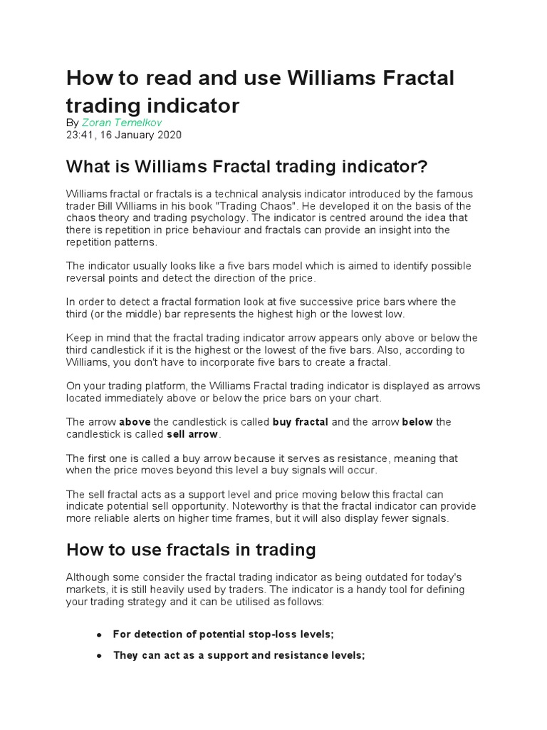 Understanding Williams Fractal Indicator | PDF | Market Trend ...