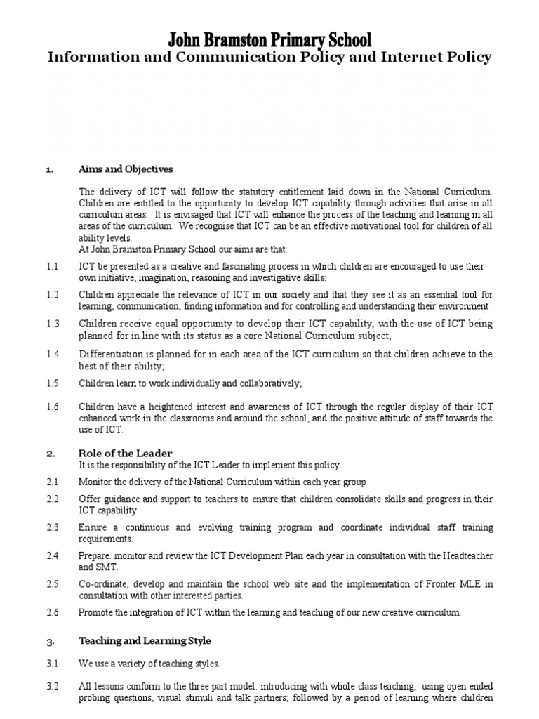 Information and Communication Policy and Internet Policy | PDF ...