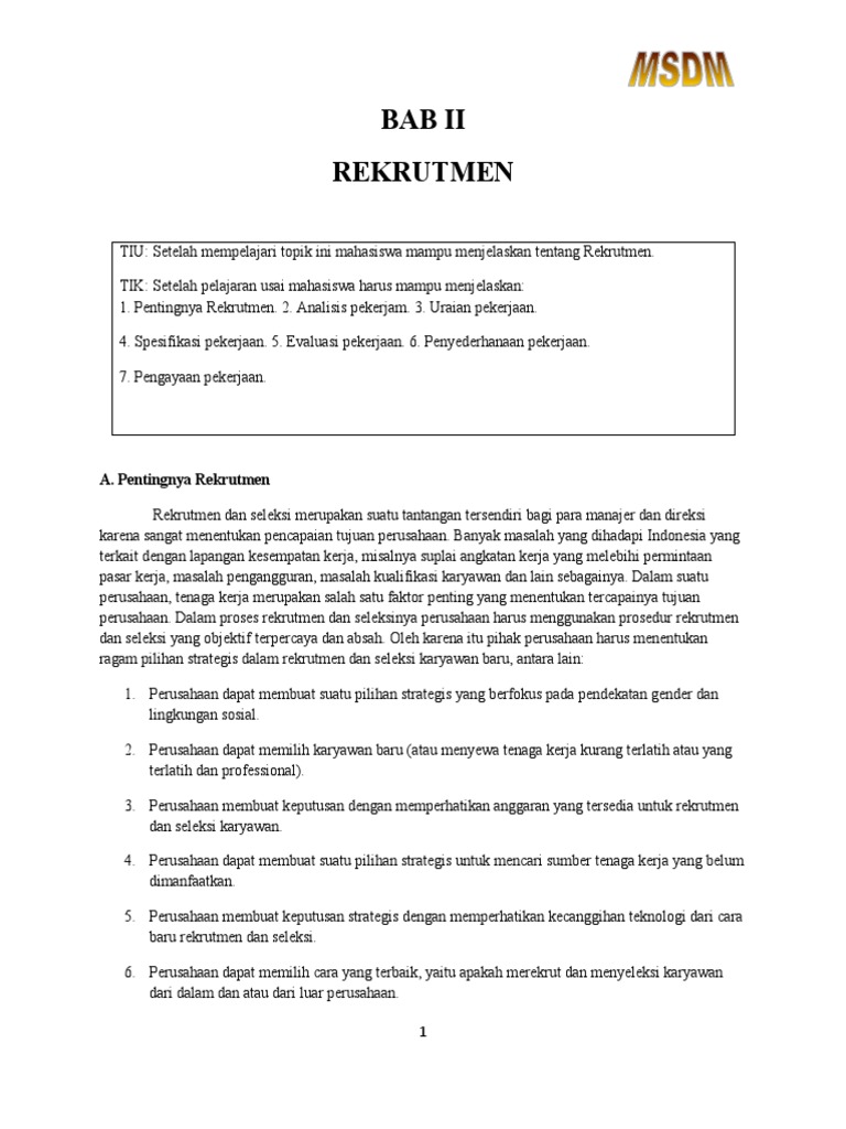 Bab 2 MSDM | PDF