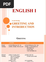 Greetings and Farewells | PDF