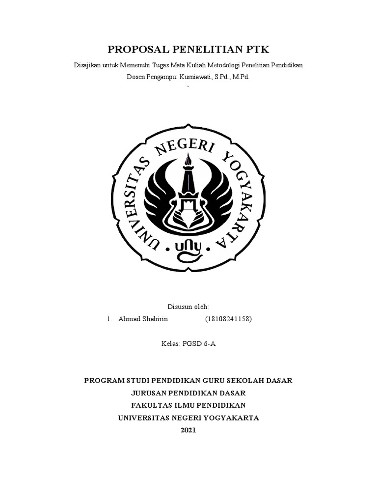 Ahmad Shabirin - 18108241158 - Proposal Penelitian PTK - PGSD 6A-2 | PDF