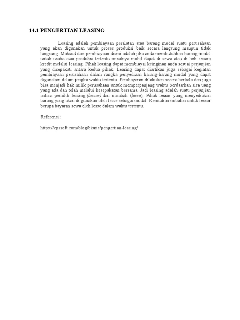 Pengertian Leasing | PDF