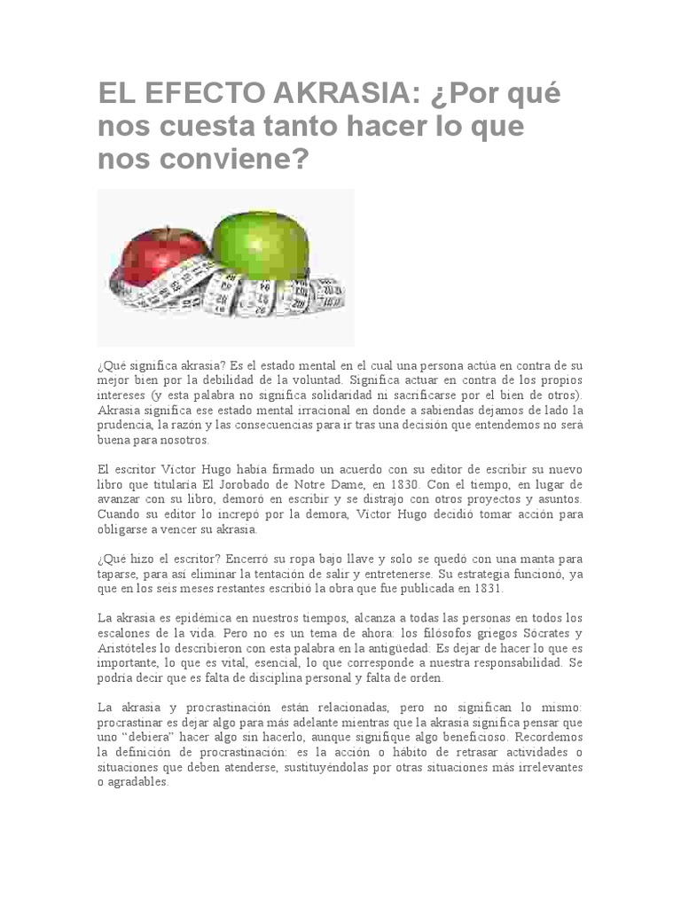 El Efecto Akrasia | PDF | Science | Ciencia y Tecnología