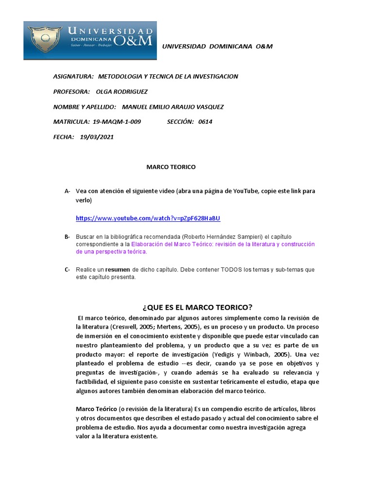 Practico - Marco Teorico | PDF | Teoría | Citación