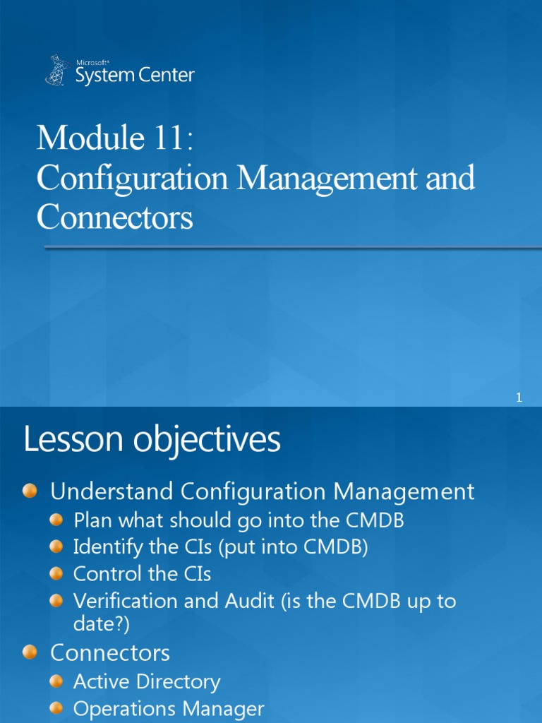 Configuration Management and Connectors | PDF | Active Directory | Databases