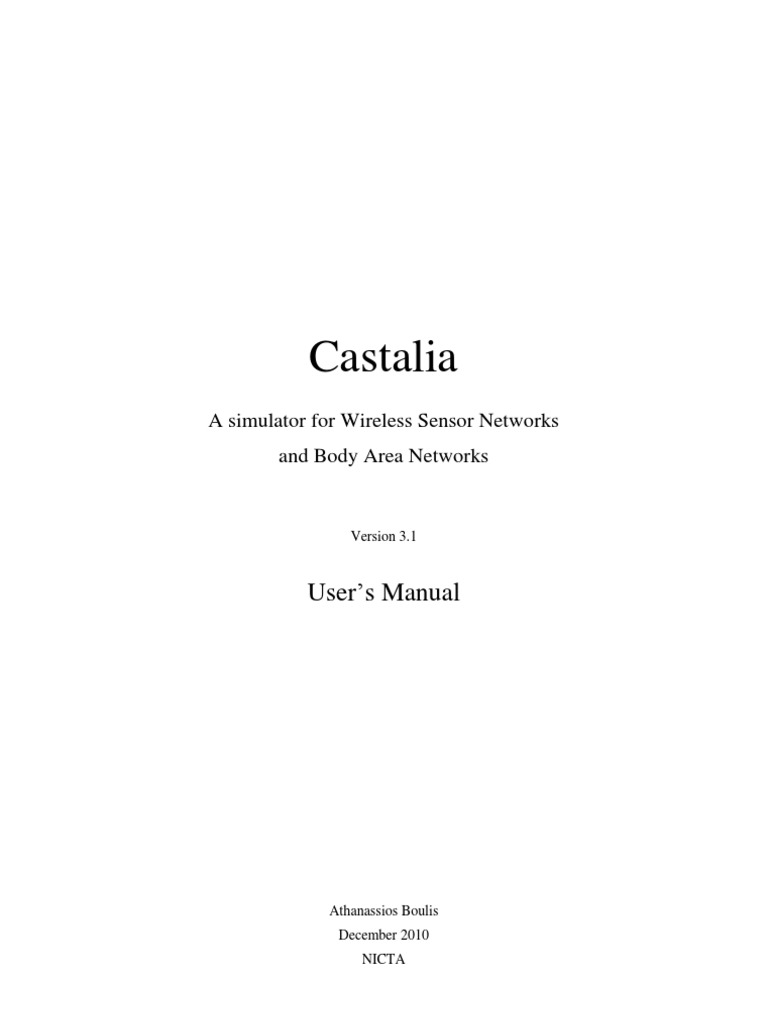Castalia 3.1: WSN & BAN Simulator Manual | PDF | Wireless Sensor ...