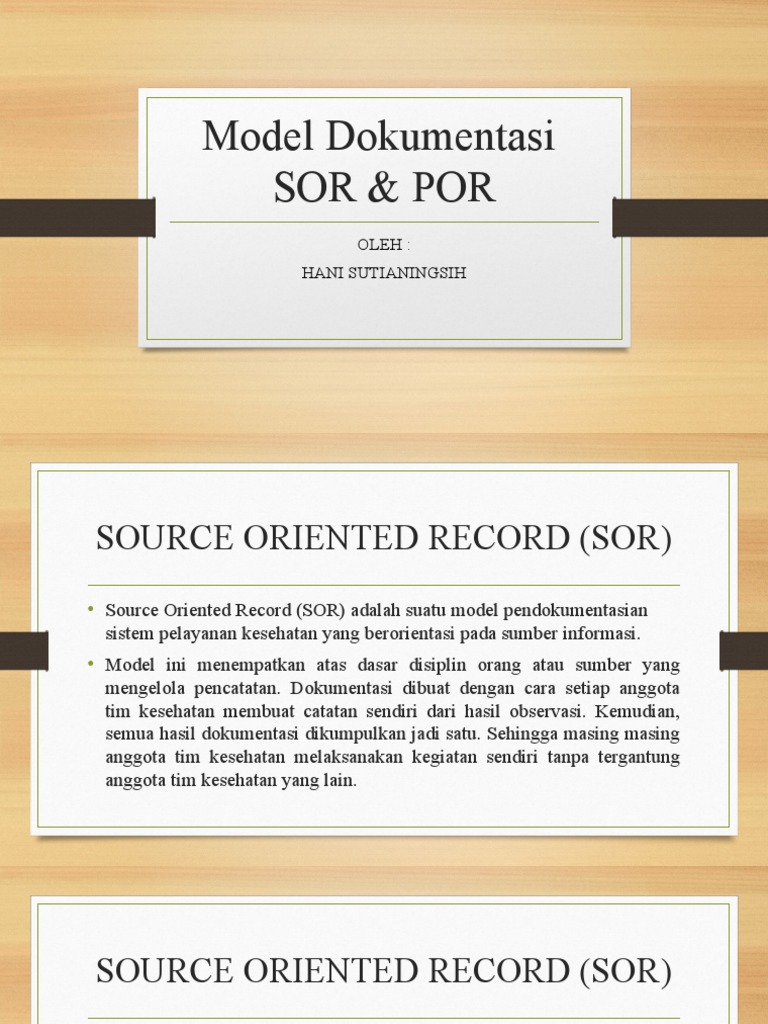 PERTEMUAN 3 Model Dokumentasi SOR POR | PDF