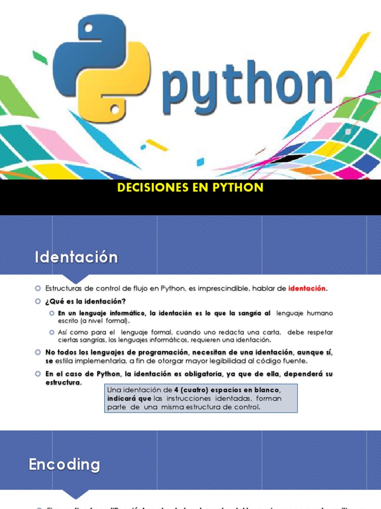 Clase 2 - Decisiones en Python | PDF | Python (lenguaje de programación) | Lenguaje de programación