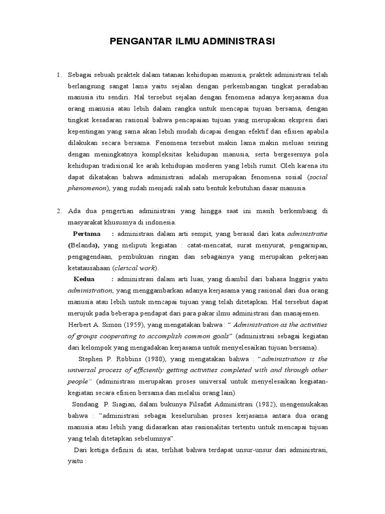 Pengantar Ilmu Administrasi | PDF