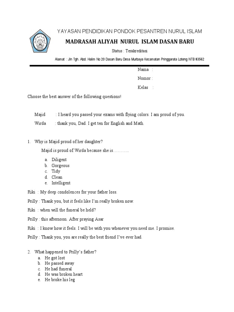 Soal Um BHS Inggris 2021 | PDF | Ant | Curry