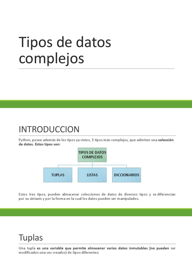 Clase 6 - Tipos de Datos Complejos | PDF Clase 6 - Tipos de Datos Complejos | PDF