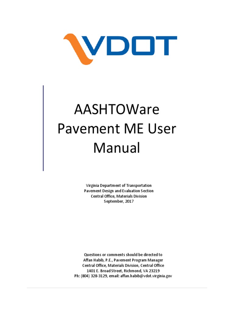 Vdot Aashto Pavement Me Design Manual | PDF | Road Surface | Computer File