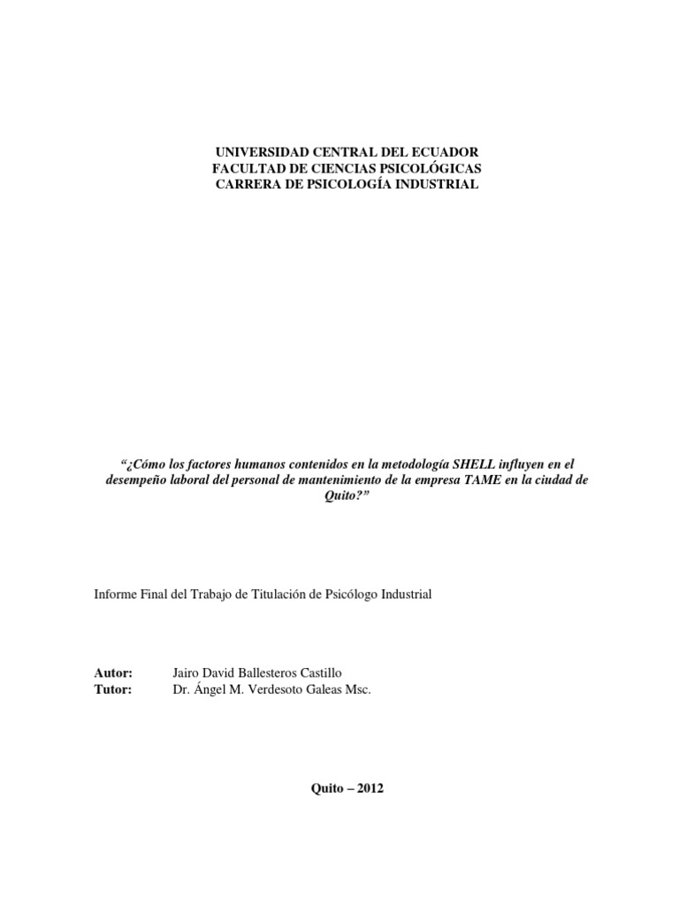 Factores humanos y desempeño laboral: Un estudio sobre cómo la ...