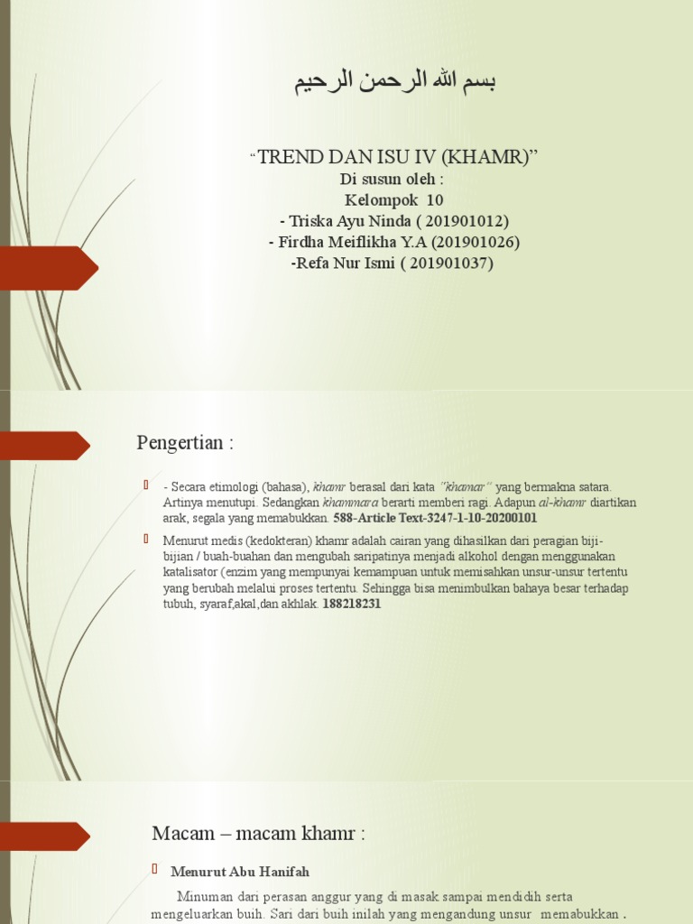 Kelompok 10. (Khamr) | PDF