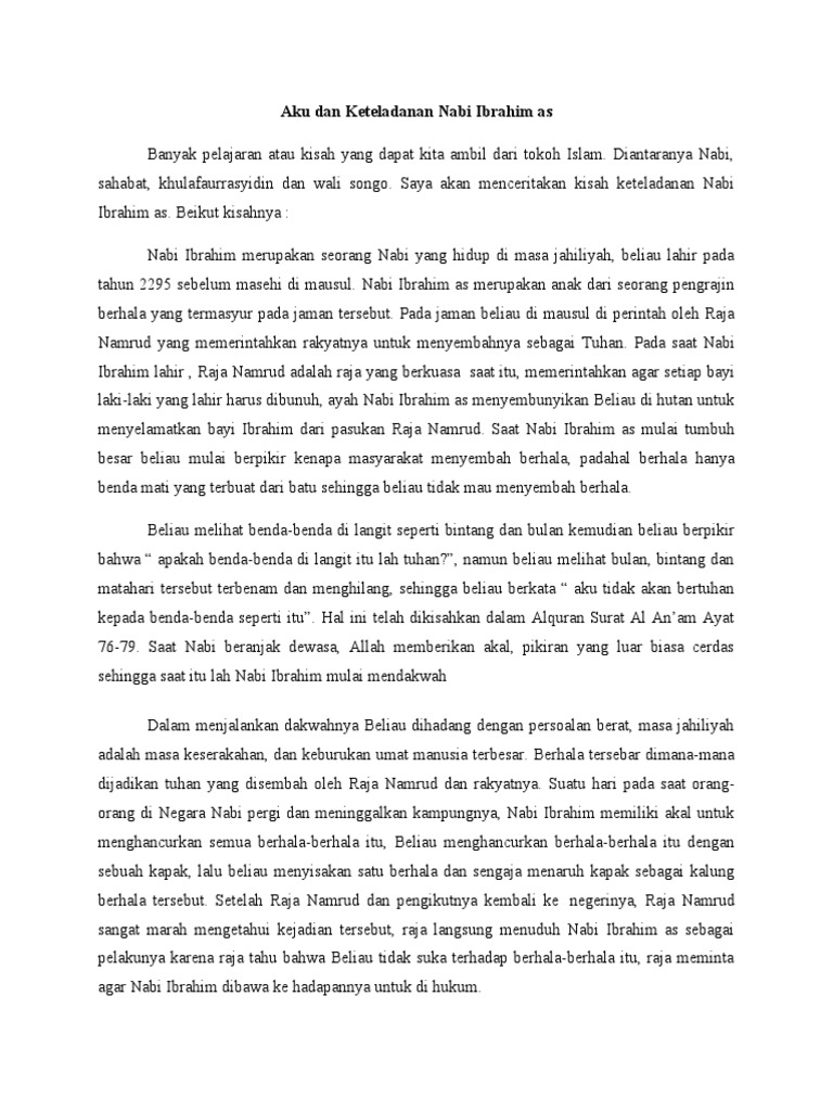 Aku Dan Keteladanan Nabi Ibrahim As | PDF