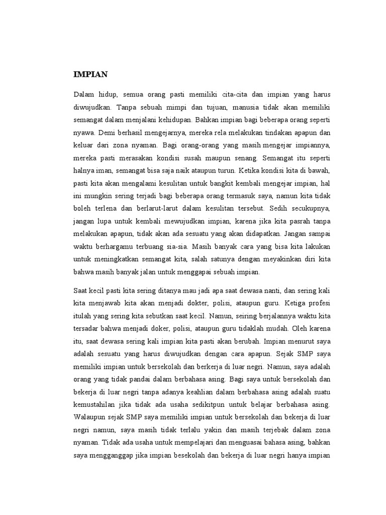 Esai Tema Impian | PDF