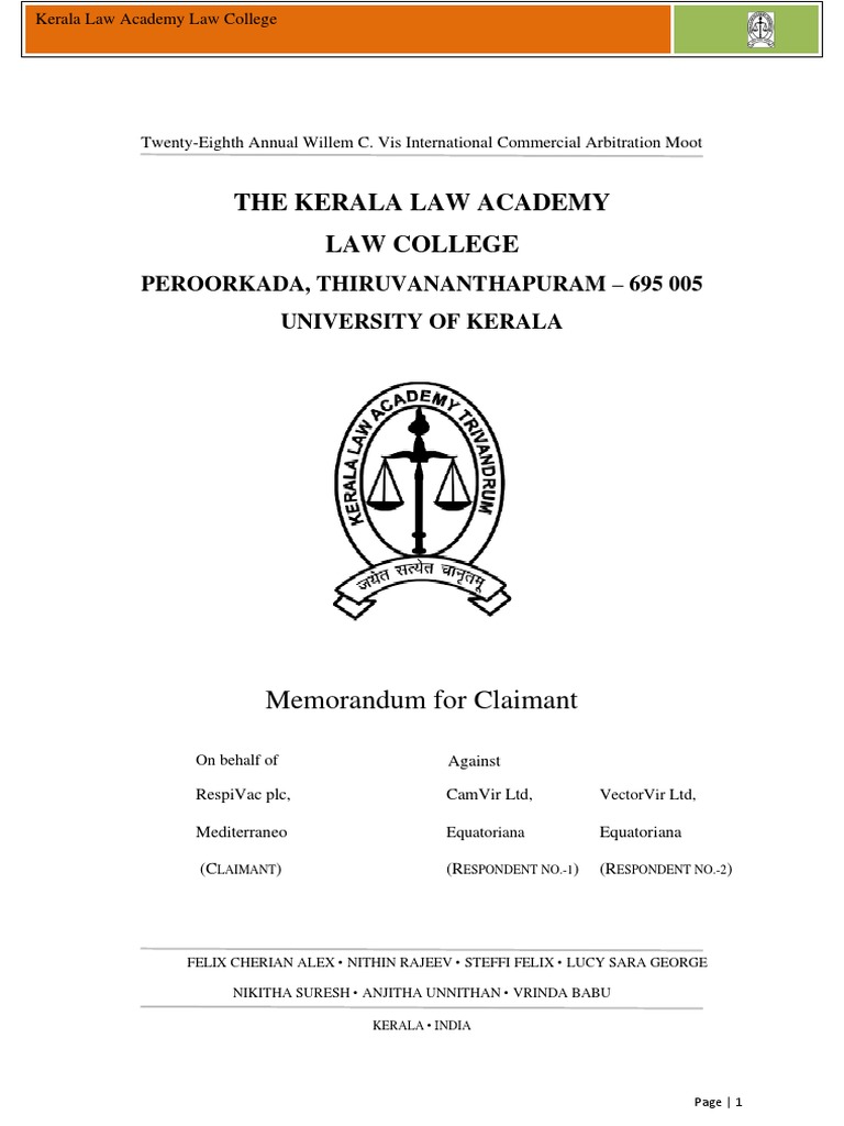 Vienna Moot Memo-1 | PDF | Viral Vector | Arbitration