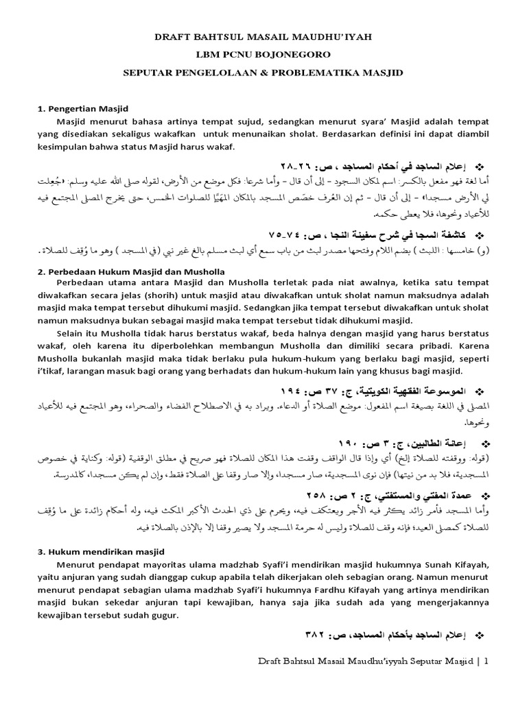Draft BM Masail Maudhu'iyah | PDF