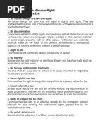 30 Basic Human Rights List | PDF | History
