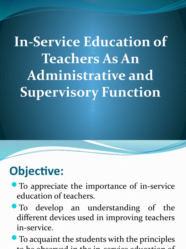 In-Service Education for Teachers | PDF | Schools | Teachers