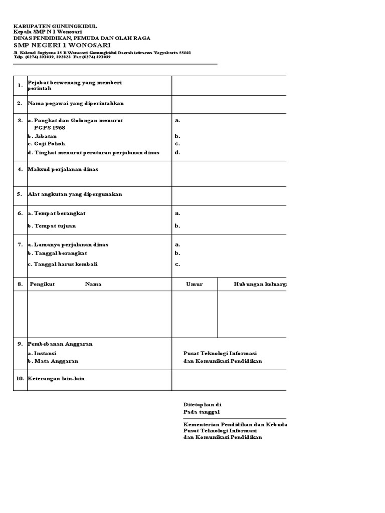 Form SPPD CETAK | PDF