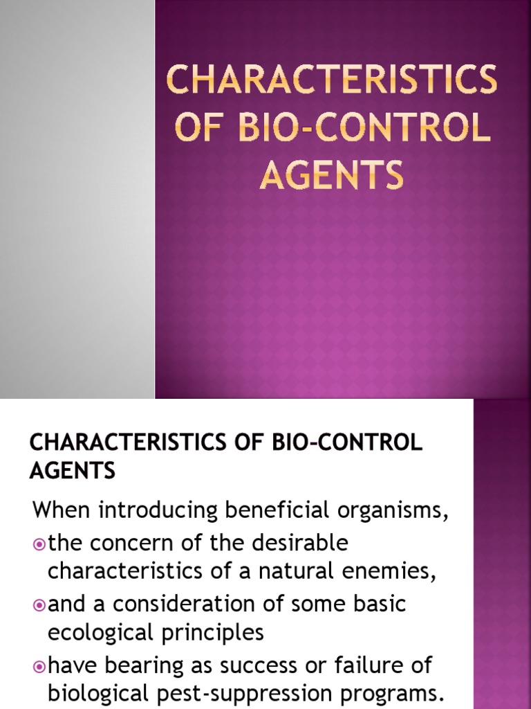 Characteristics of Effective Biocontrol Agents | PDF | Biological Pest ...