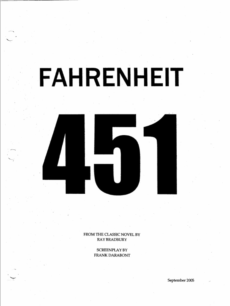 Fahrenheit 451 by Frank Darabont - Screenplay | PDF