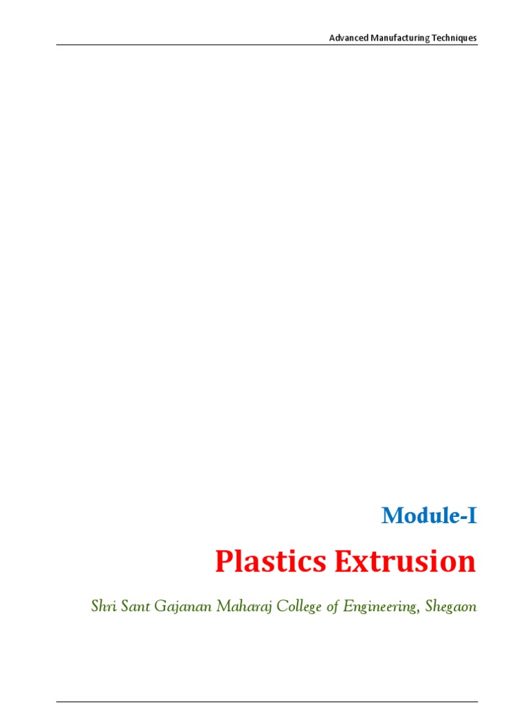 Plastics Extrusion Process Overview | PDF | Extrusion | Plastic