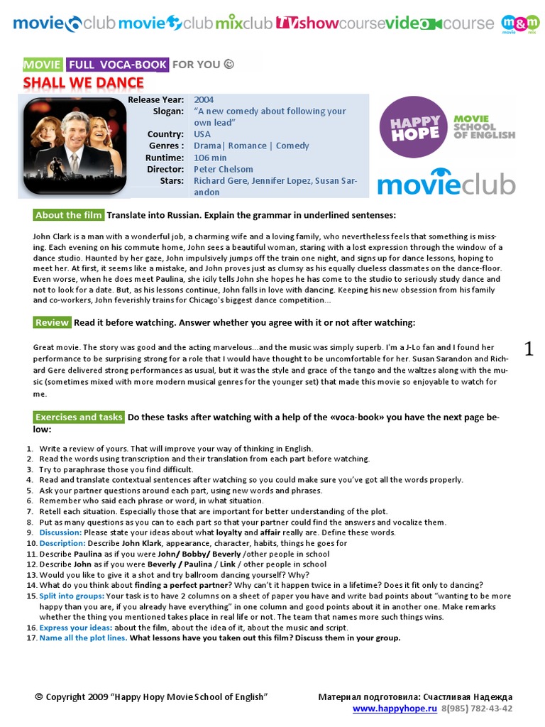 Voca-Book (Shall We Dance) | PDF | Phrase | Grammar