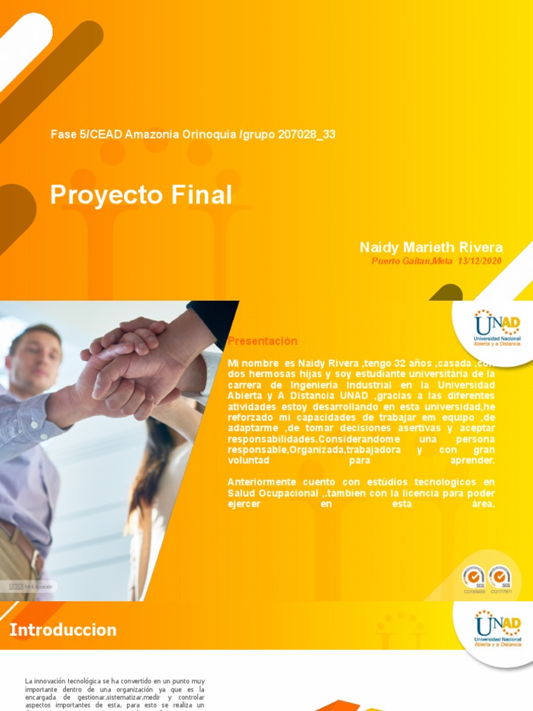 Fase 5 - Presentacion Proyecto Final. | PDF | Innovación | Marketing