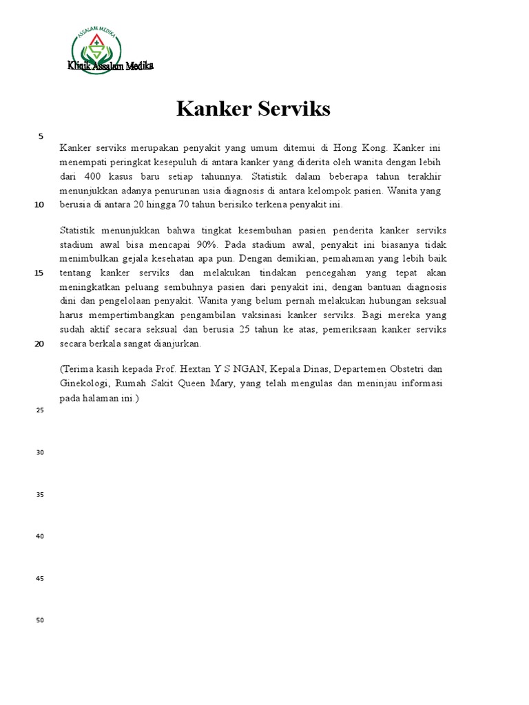 Materi Kanker Serviks | PDF
