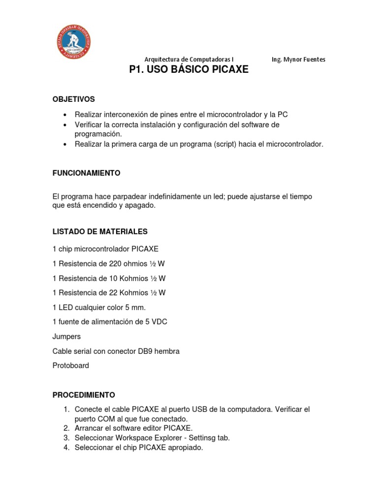 P1 Uso Básico Picaxe | PDF