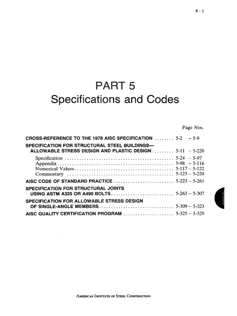 AISC ASD Manual 9th Edition PART 5 | PDF