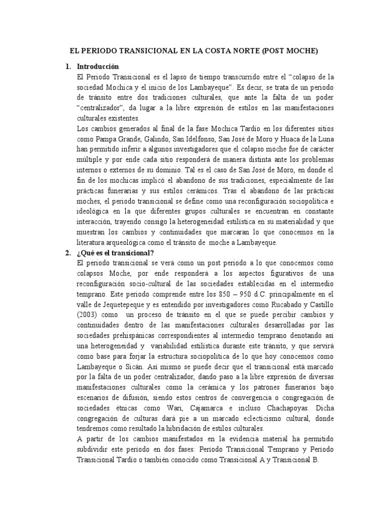 Periodo Transicional | PDF | Pinturas | Arqueología