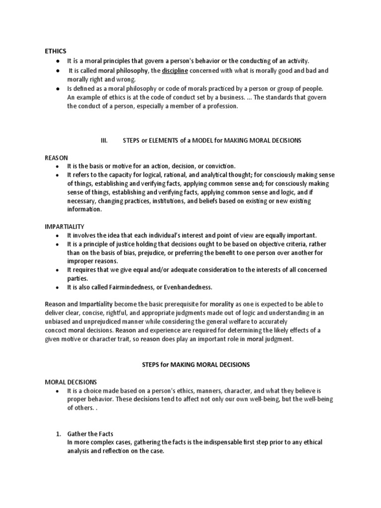 LECTUREETHICS Reason Impartiality and Moral Courage | PDF | Morality | Bias