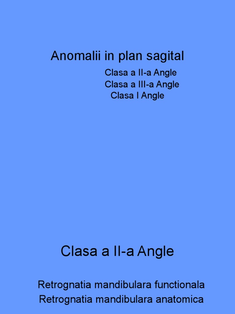 11-Anomalii in Plan Sagital | PDF