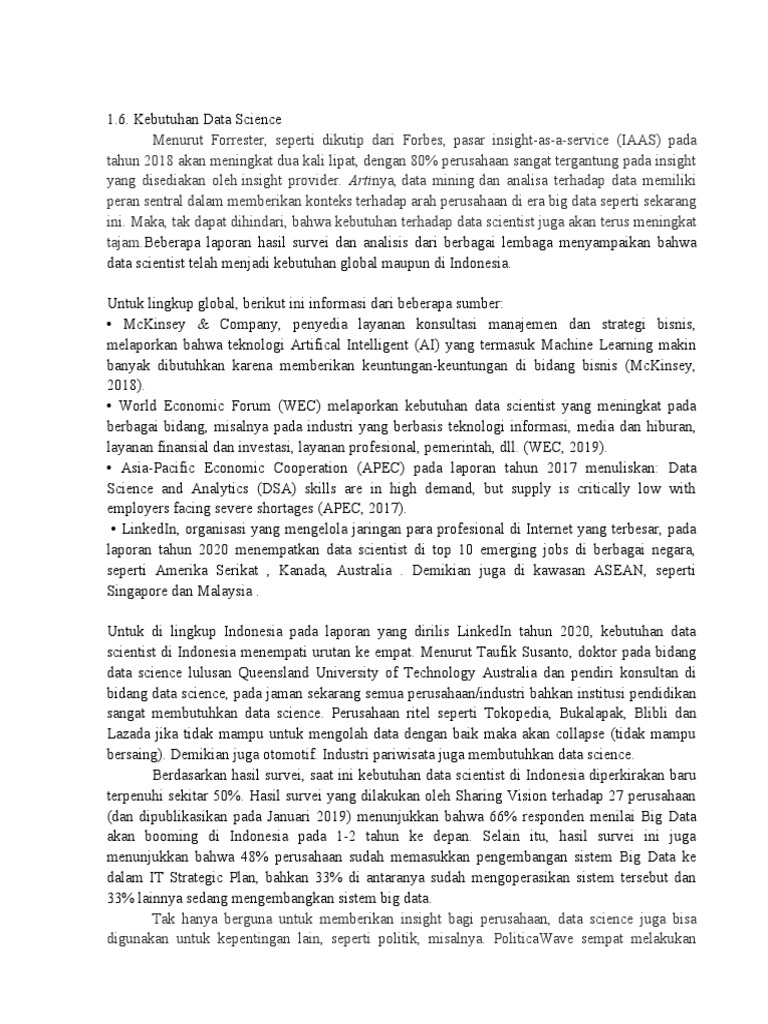 Kebutuhan Data Science | PDF