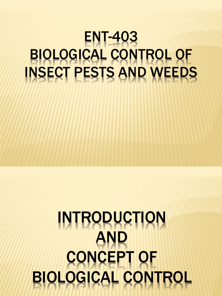 ENT-403 Biological Control of Insect Pests and Weeds | PDF | Biological ...