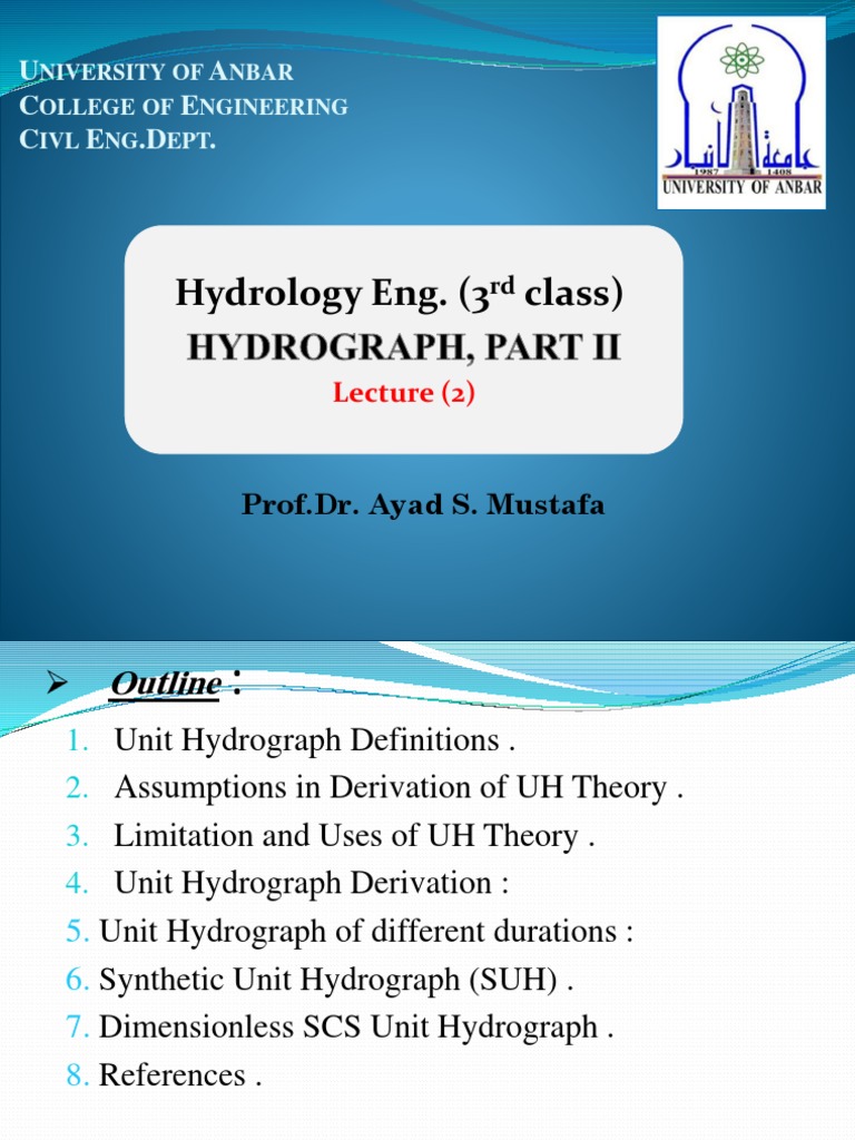Unit Hydrograph Theory: Definitions, Derivations, Applications, and Limitations | PDF | Flood ...