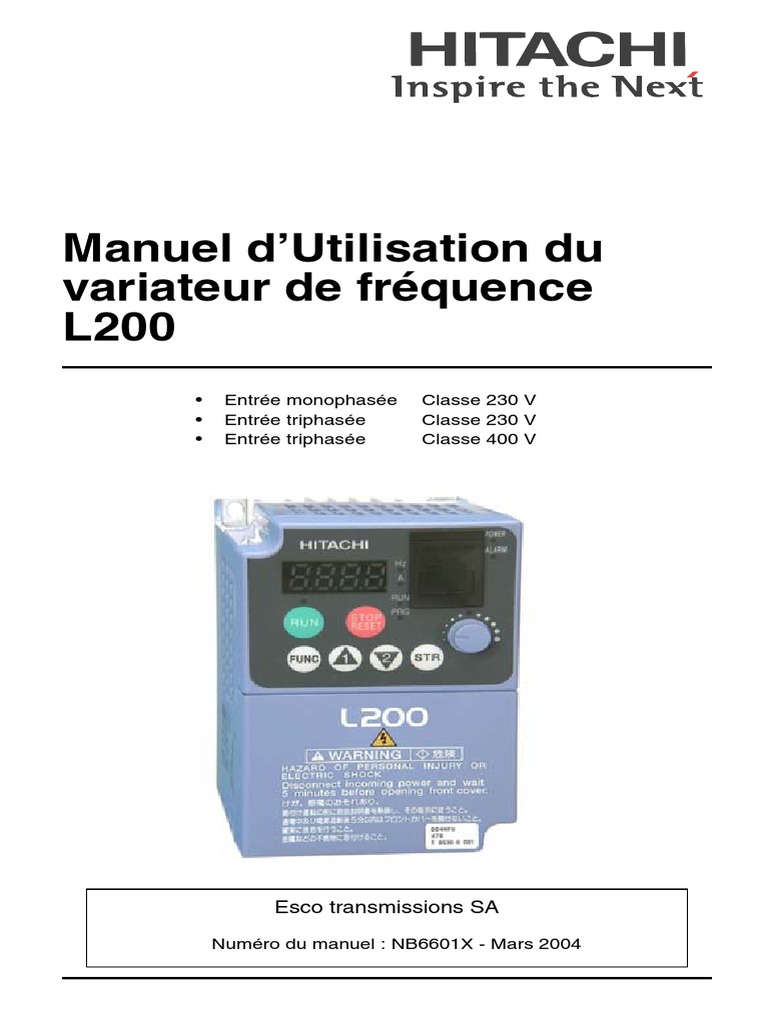 Hitachi Quick Guide L200 FR | PDF | Électromagnétisme | Électrotechnique