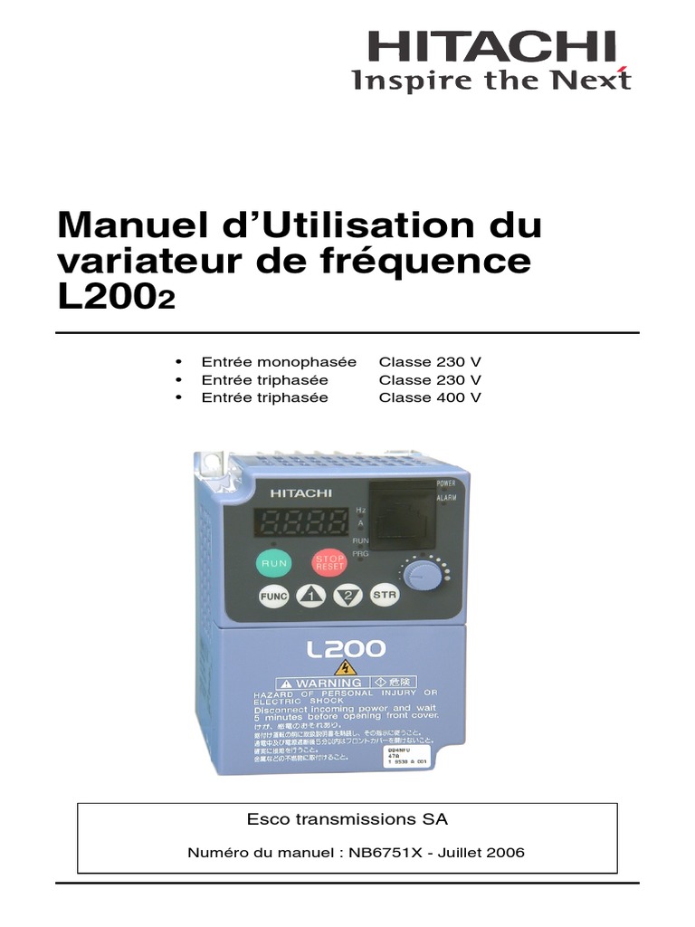 Hitachi Quick Guide L200 2 FR | PDF | Électrotechnique | Grandeur physique