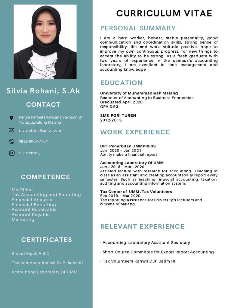 Curriculum Vitae: Silvia Rohani, S.Ak | PDF | Accounting | Economies
