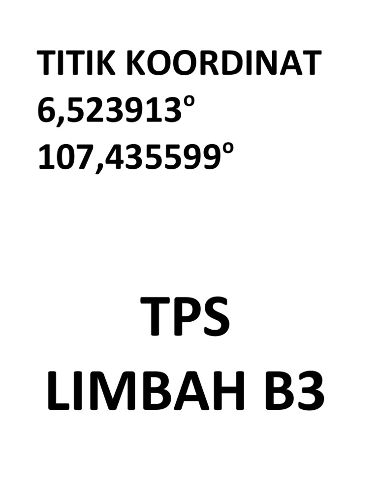 Titik Koordinat TPS Limbah b3 | PDF