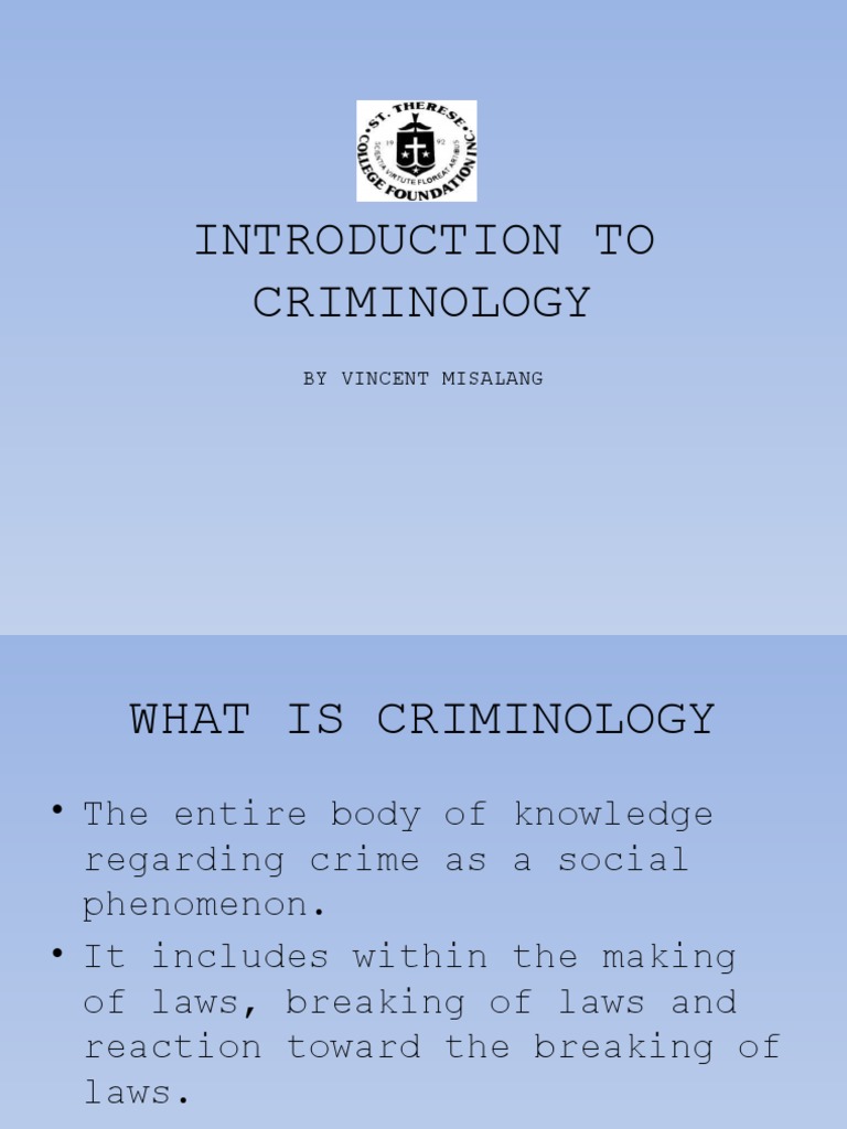 Introduction To Criminology | PDF | Criminology | Id