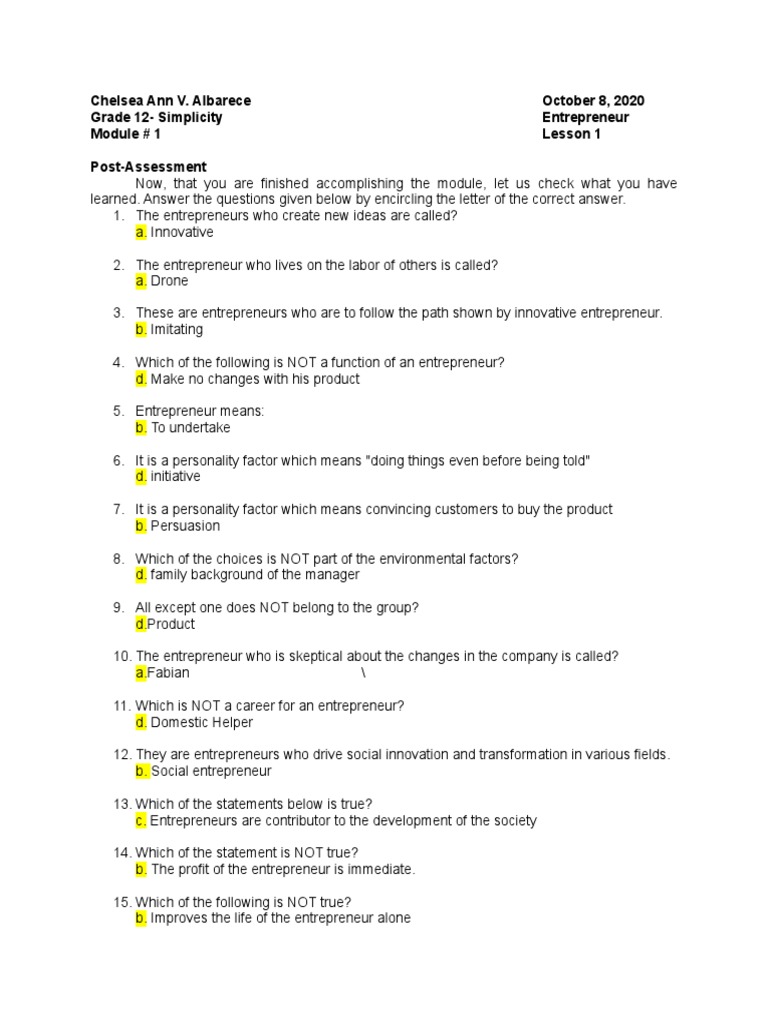 Chelsea Ann V. Albarece October 8, 2020 Grade 12-Simplicity ...