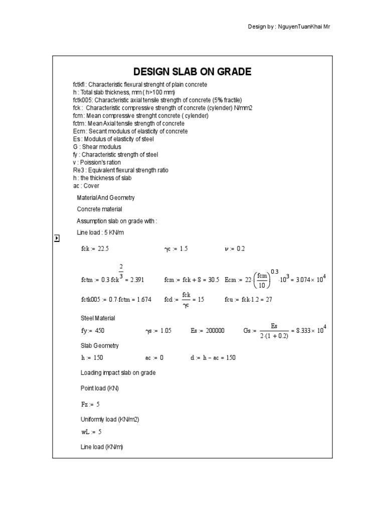 Design Slab On Grade | PDF | Strength Of Materials | Young's Modulus